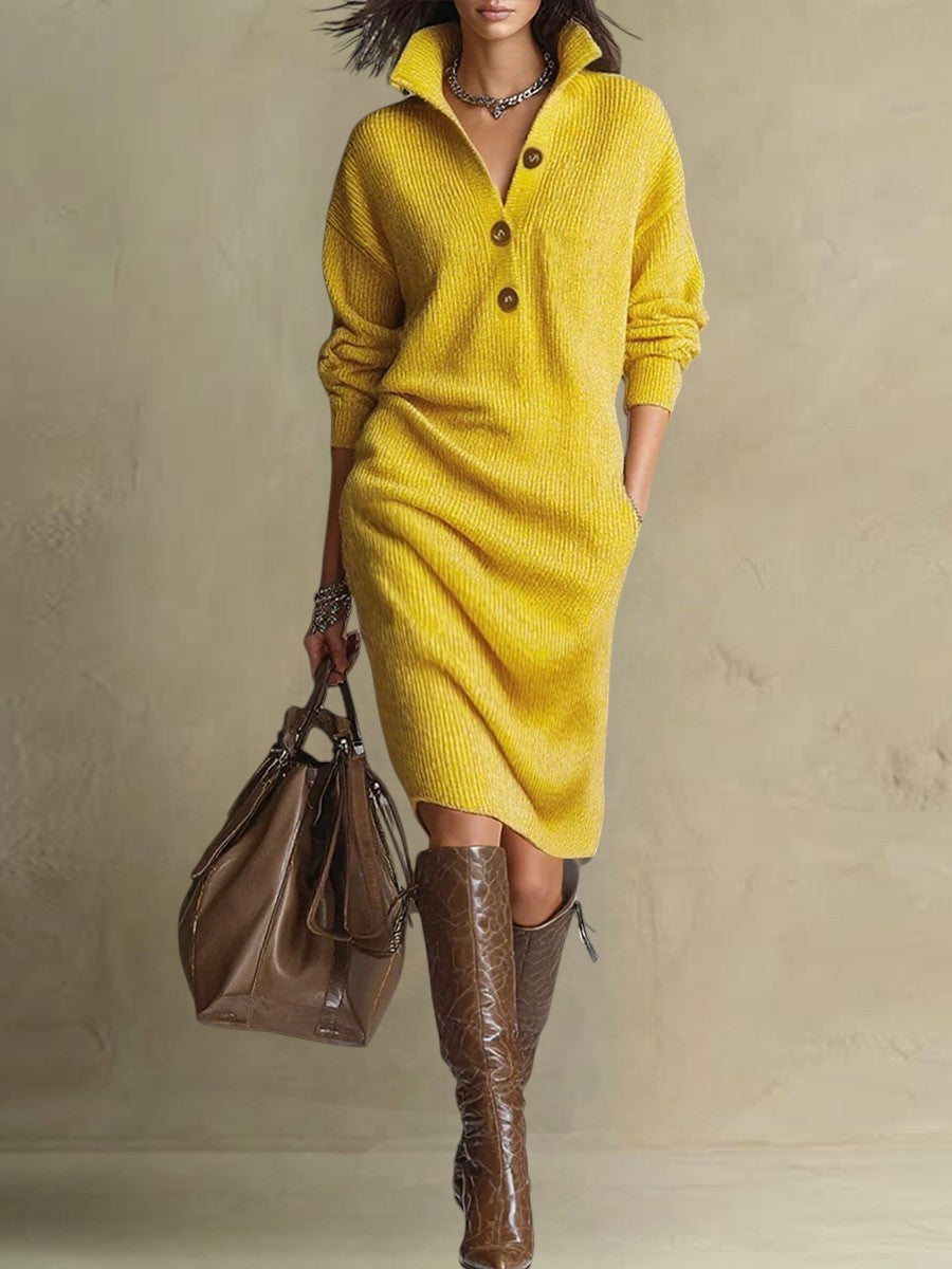 Snow | Elegant Winter Dress with Buttons – Alexander & June